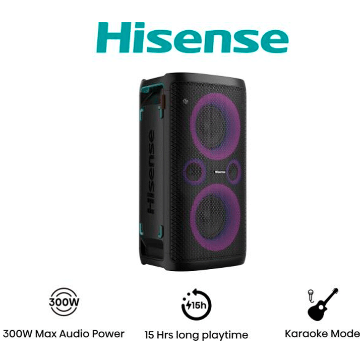 Hisense Party Storm Speaker - 300W Portable Party Speaker